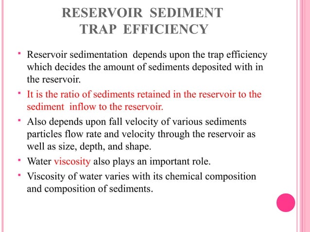 Reservoir sedimentation | PPT | Free Download