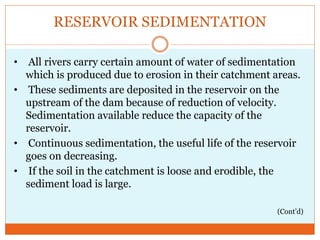 Reservoir sedimentation & its control | PPTX