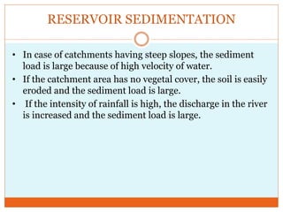Reservoir sedimentation & its control | PPTX