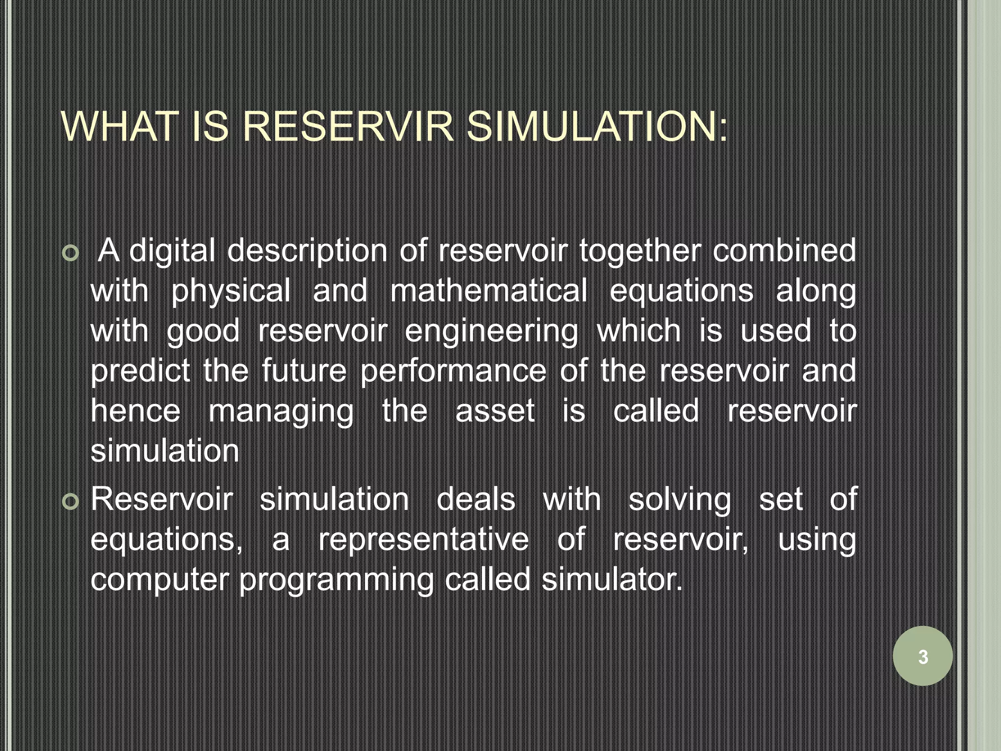 Reservoir simulation | PPT