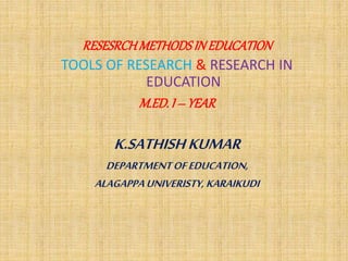 Resesrch methods in education | PPTX
