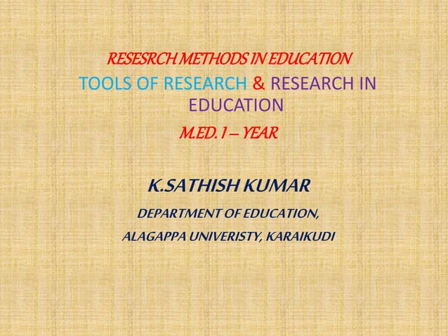 Resesrch methods in education | PPTX