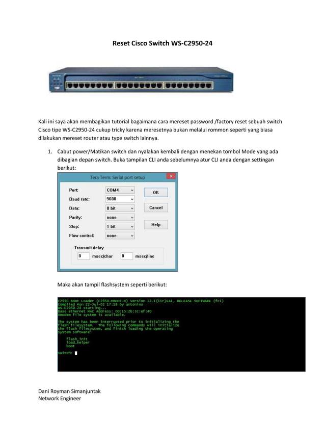 Reset Cisco switch WS-C2950-24 | DOCX