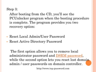 Reset Forgotten Admin Password on Windows Server 2008 | PPTX