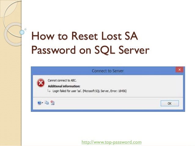 Reset Lost Sa Password On Sql Server