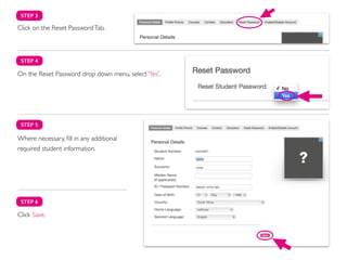 Resetting student password | PDF