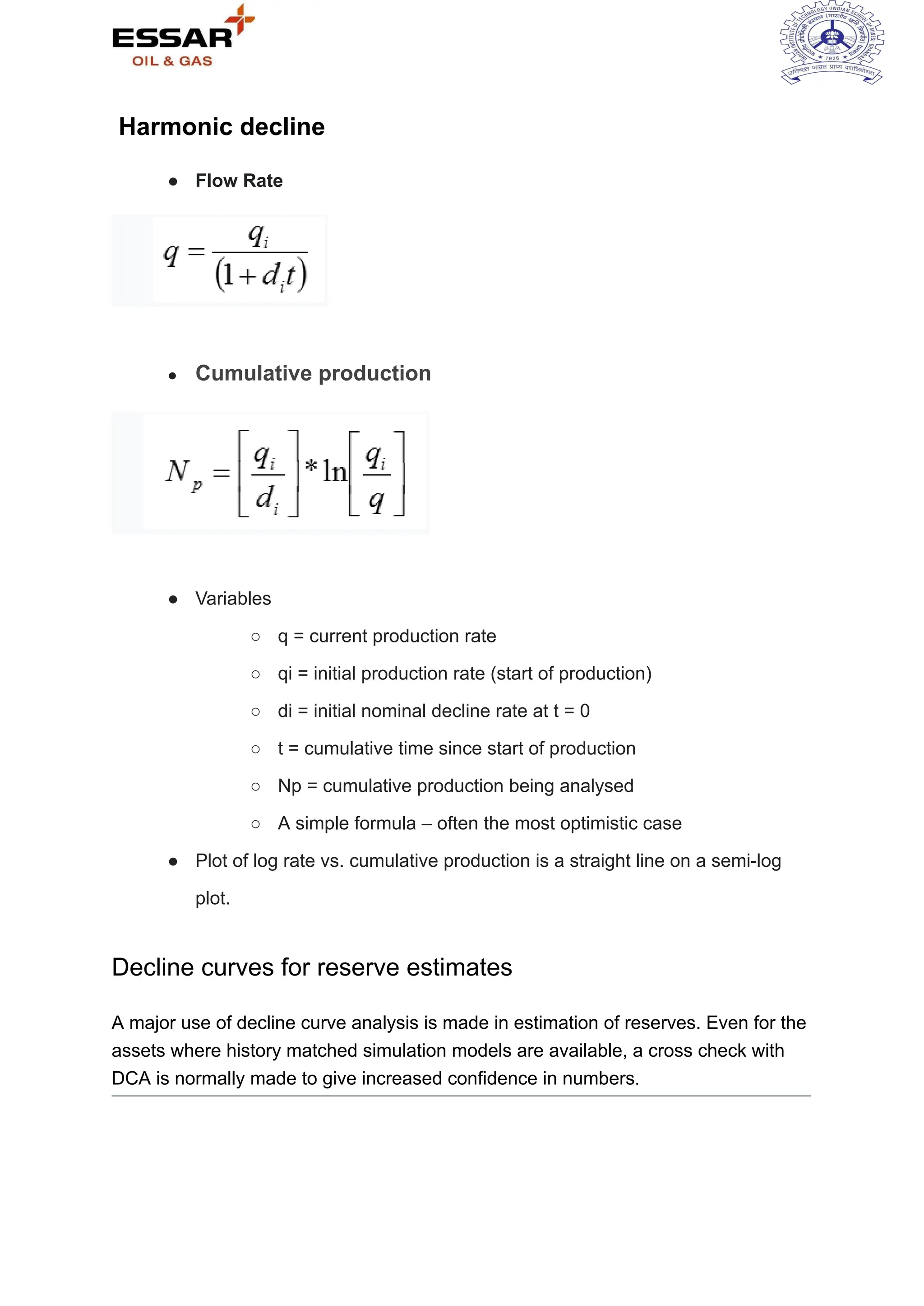 Reservoir Engineer Dca Decline Curves Pdf