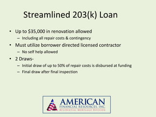 FHA Streamline 203[k] Residential | PPT