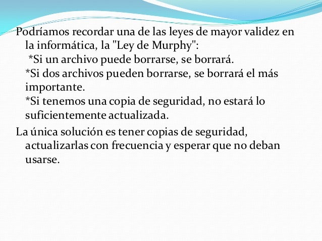 Resguardar La Informacin