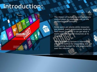 E-Budgetting : Web Application PPT | PPTX