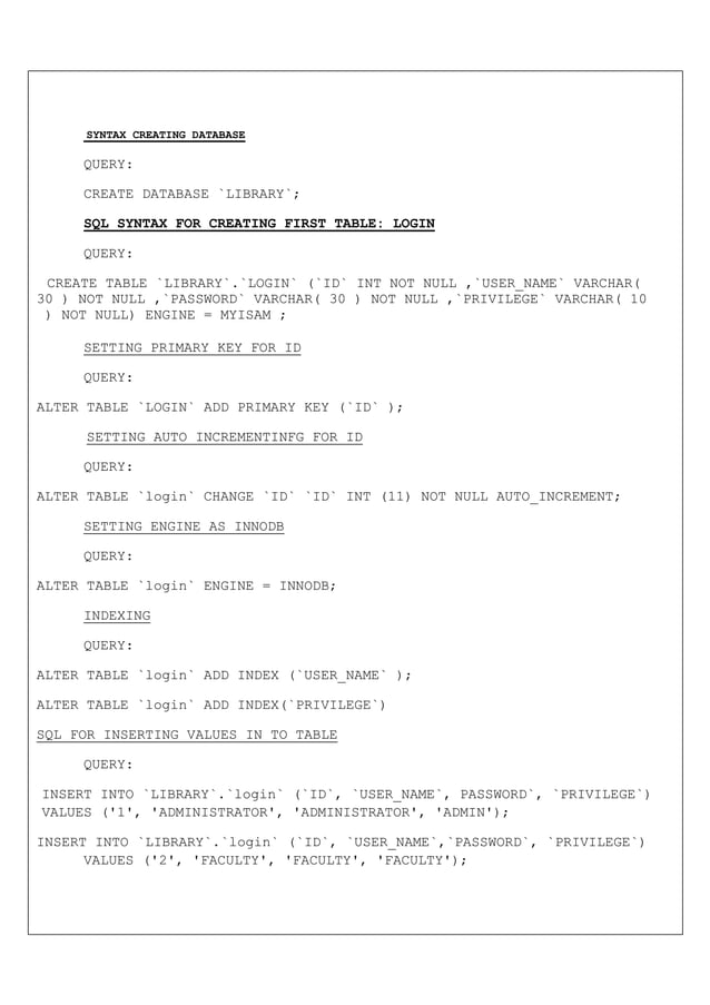Library Management system Database queries