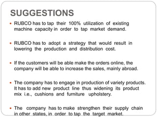 Reshma organiations study at rubco | PPTX