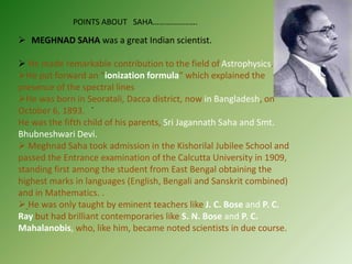 M N SAHA | PPTX