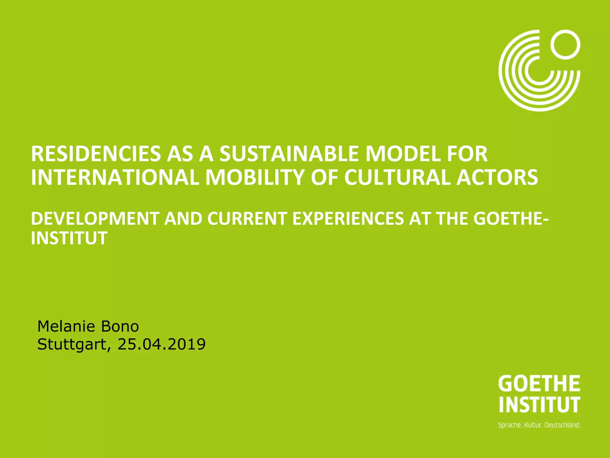 Melanie Bono - Goethe Institut | PDF