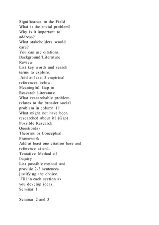 Residency 2 final assignment aligning research components matrix | DOCX ...
