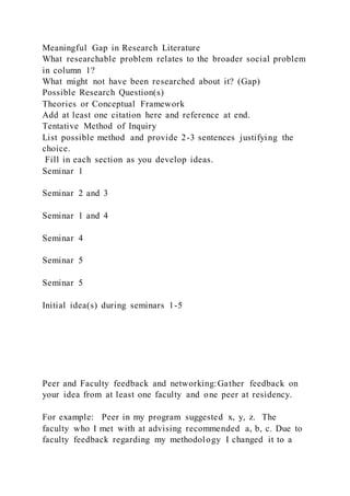 Residency 2 final assignment aligning research components matrix | DOCX ...