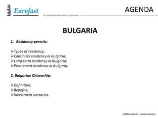 Residency and Citizenship in Bulgaria | PPTX
