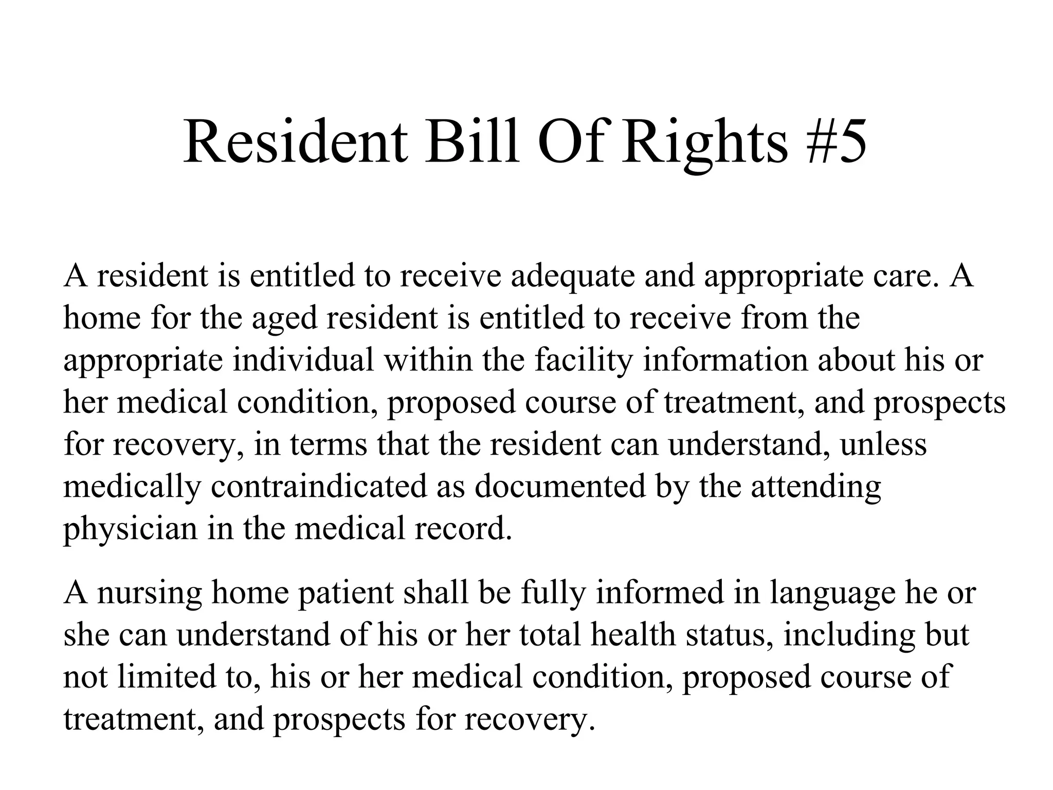 Resident Bill Of Rights & Responsibilities | PPT