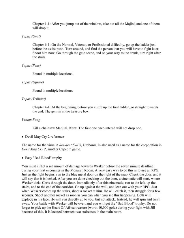 Resident evil 5 cheat codes guide | PDF