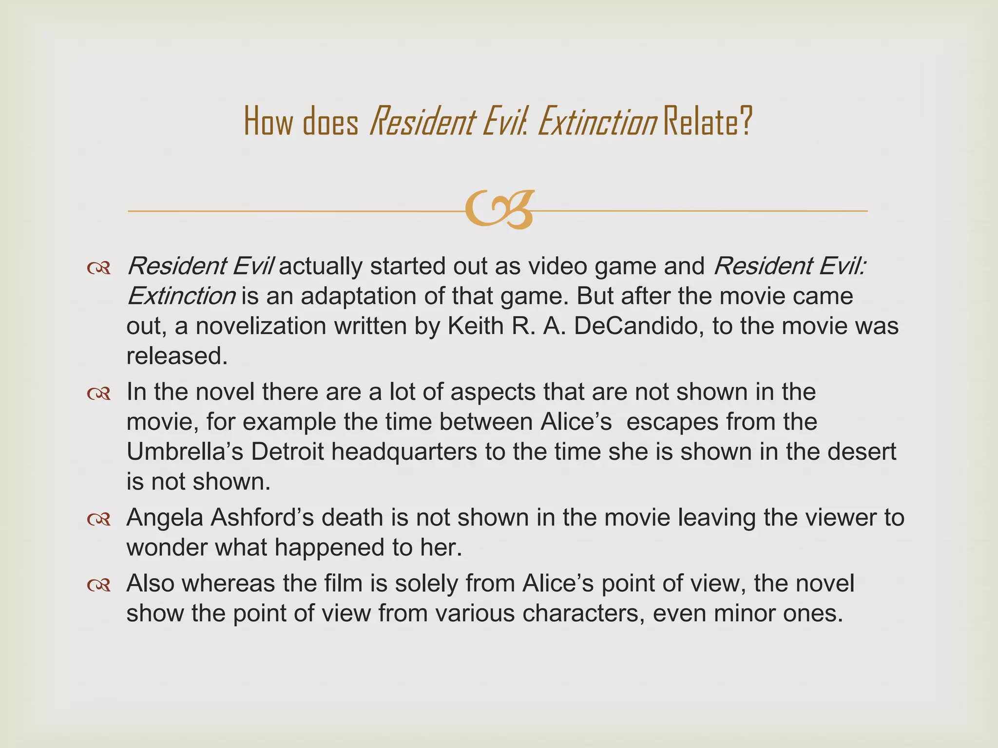 Resident evil presentation | PPTX