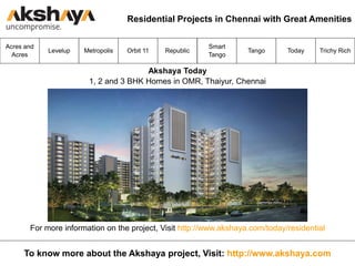 Residential Property for Sale in Chennai by Akshaya with Great Amenities | PDF