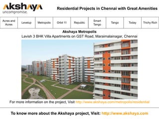 Residential Property for Sale in Chennai by Akshaya with Great Amenities | PDF