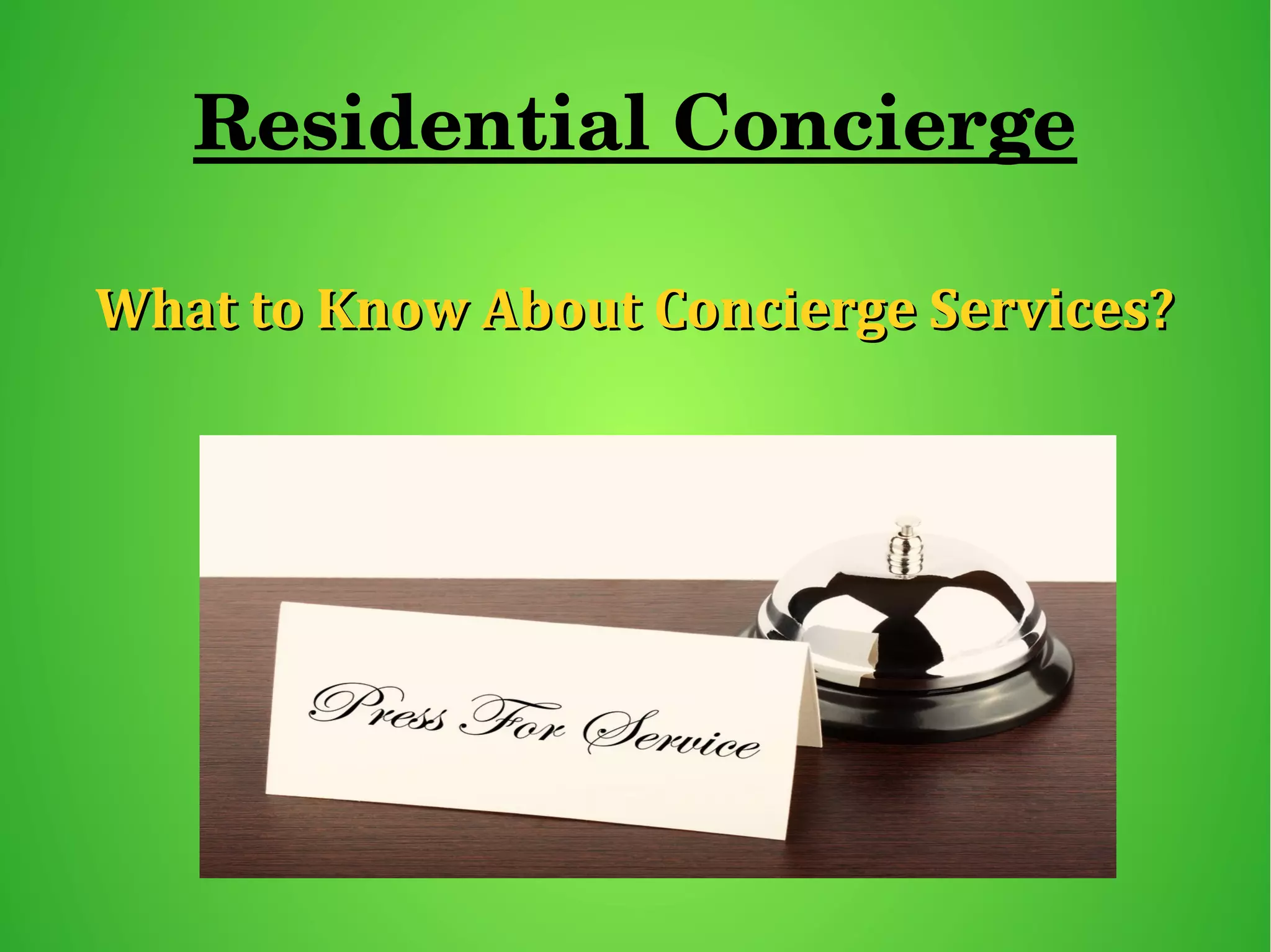 Residential concierge | PPT