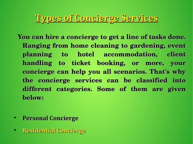 Residential concierge | PPT