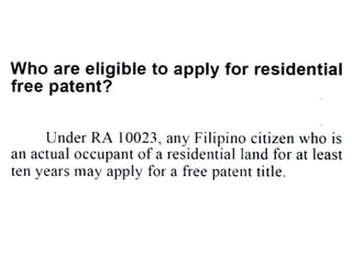 Residential free patent primer | PPTX