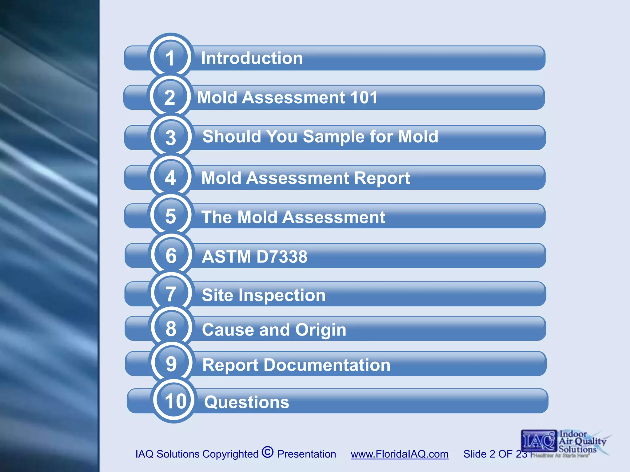Residential Mold Assessment ASTM D7338 IAQS Abbreviated Version | PPSX
