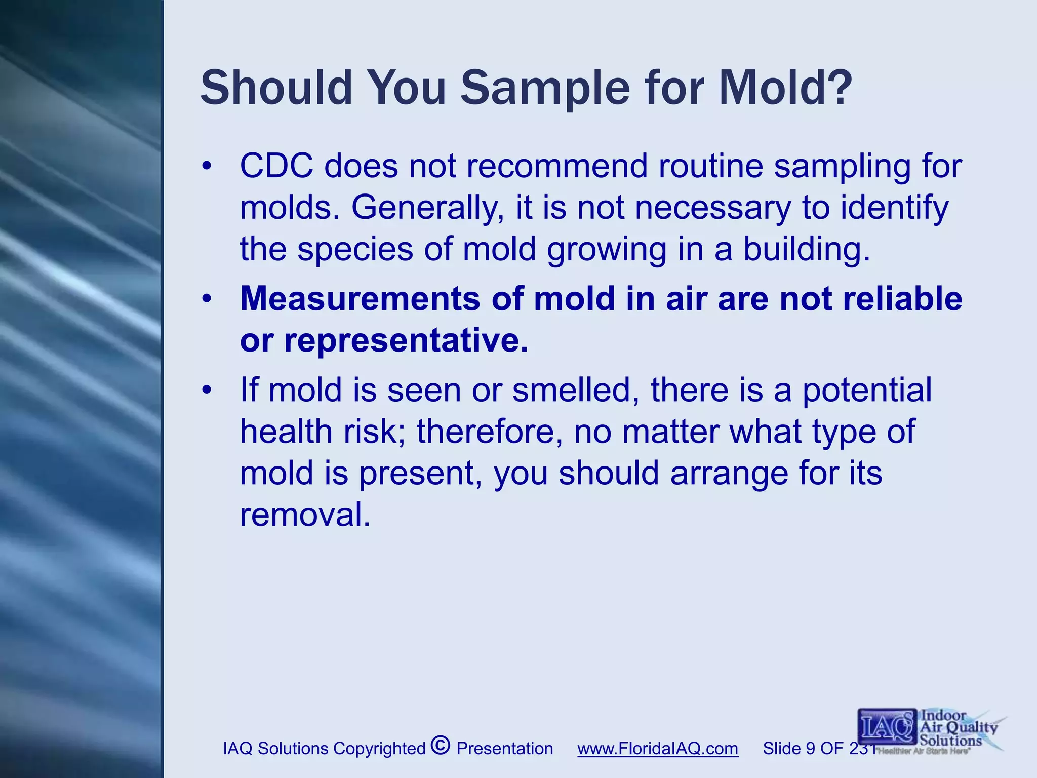 Residential Mold Assessment ASTM D7338 IAQS Abbreviated Version | PPSX