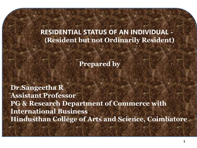 Residential status | PPT