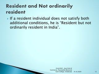 Residential status 6(1) in India | PPT