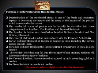 Residential status of an individual | PPTX