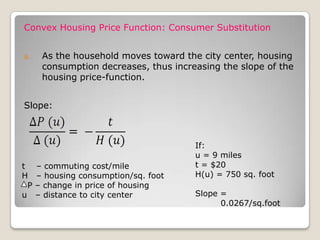 Residential use of land in a monocentric city | PPTX