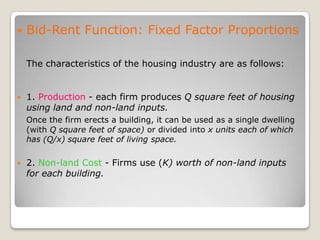 Residential use of land in a monocentric city | PPTX