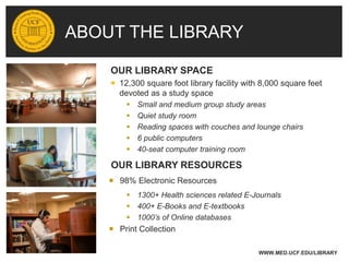 UCF COM GME Resident Orientation on Library Services and Resources | PPT
