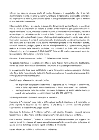 Residenza fiscale e imposte estere modello ocse | PDF