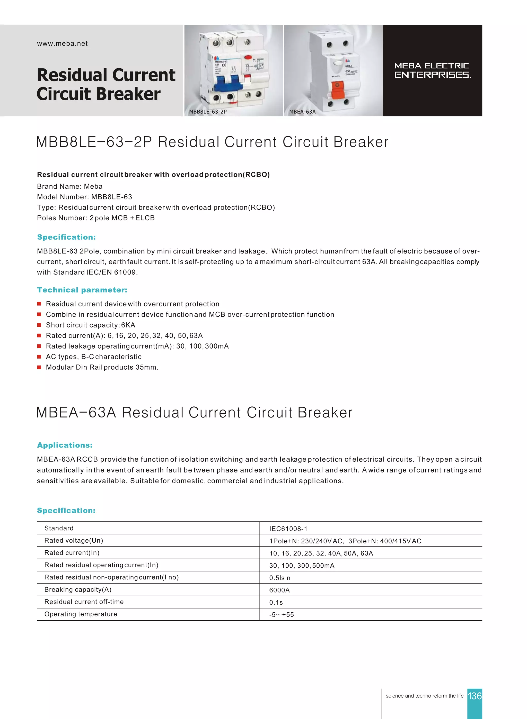 Residual current-circuit-breaker www.meba.net
