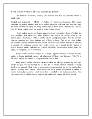 Residual and institutional view of social welfare | DOCX