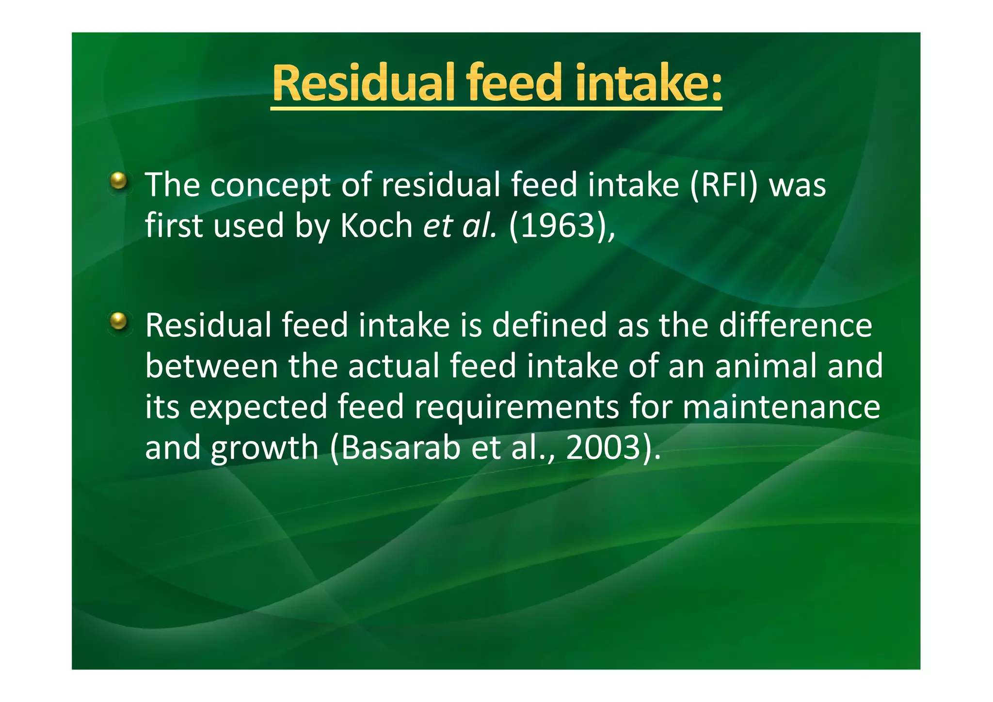 Residual feed intake...muneendra kumar | PDF