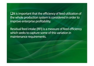 Residual feed intake...muneendra kumar | PDF