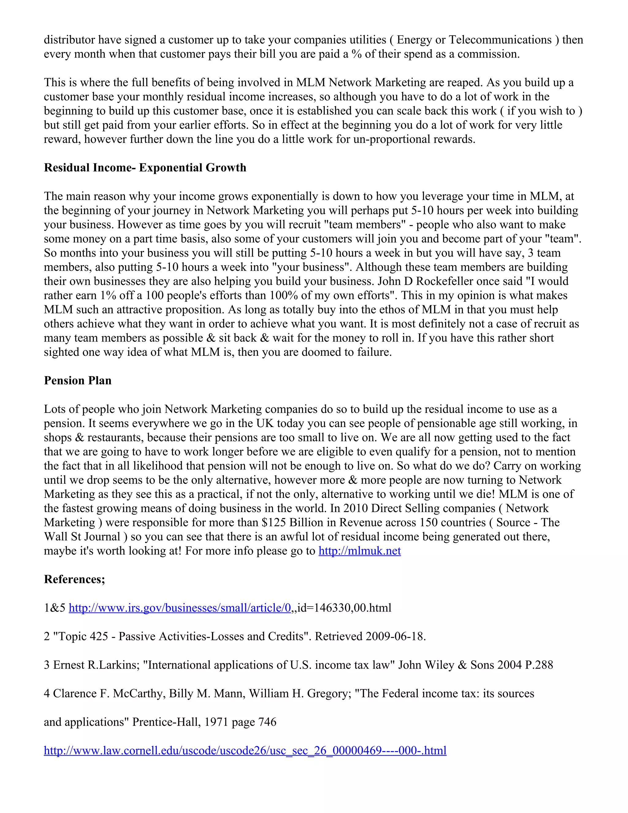 Residual income in MLM - What is it? | DOC