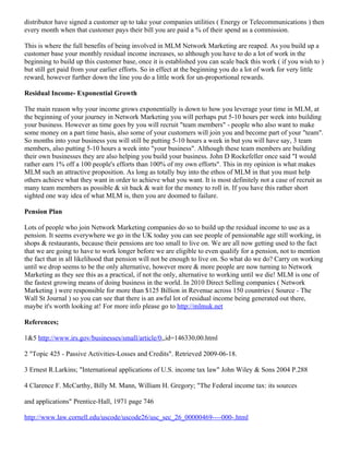 Residual income in MLM - What is it? | DOC