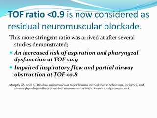 Residual neuromascular blockade,hpoxia in PACU | PPTX