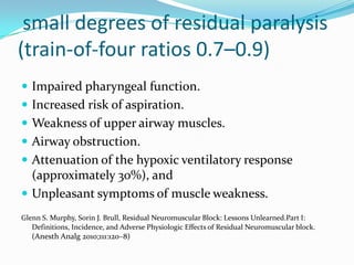 Residual neuromascular blockade,hpoxia in PACU | PPTX