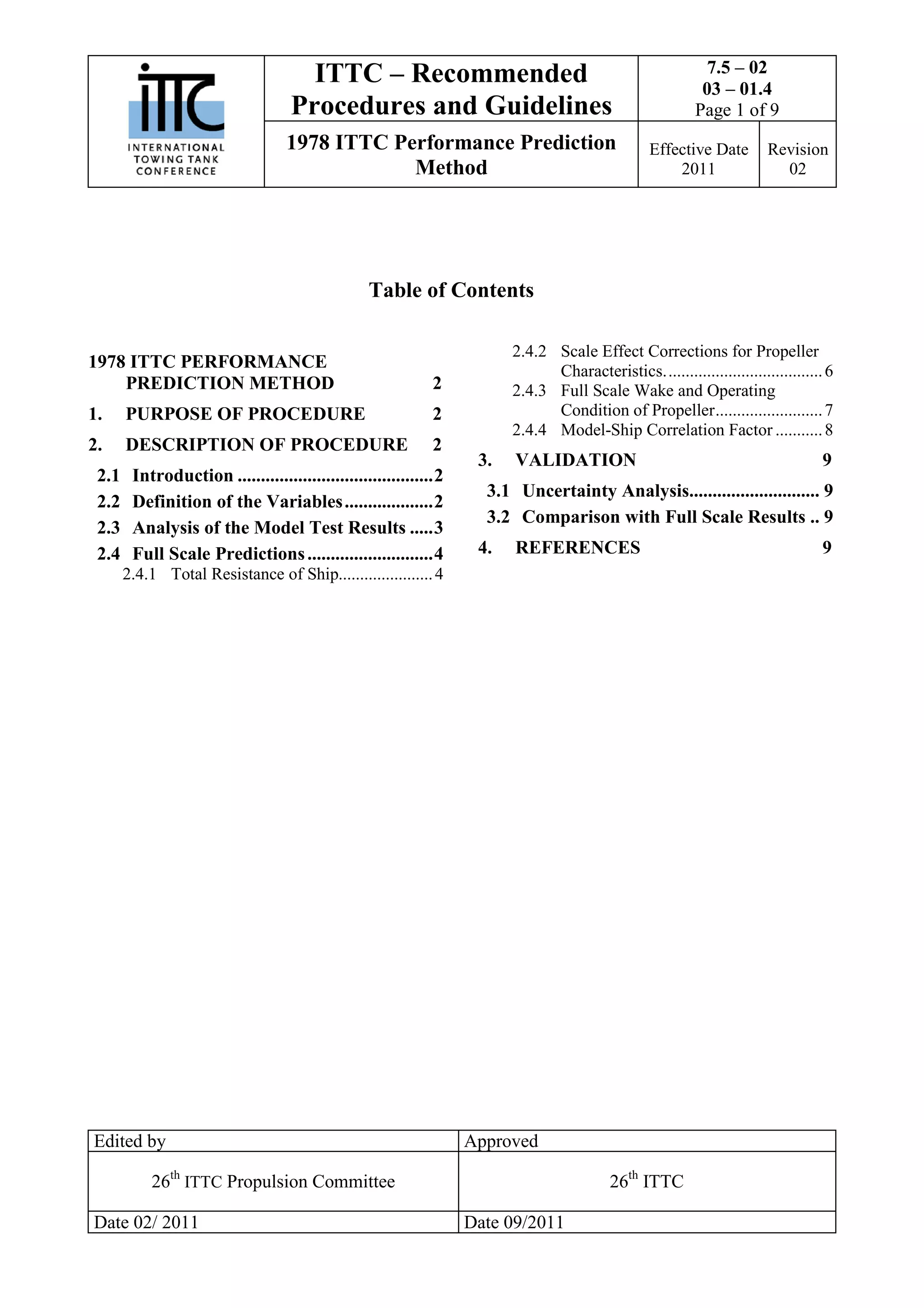 Residual resistance ittc | PDF