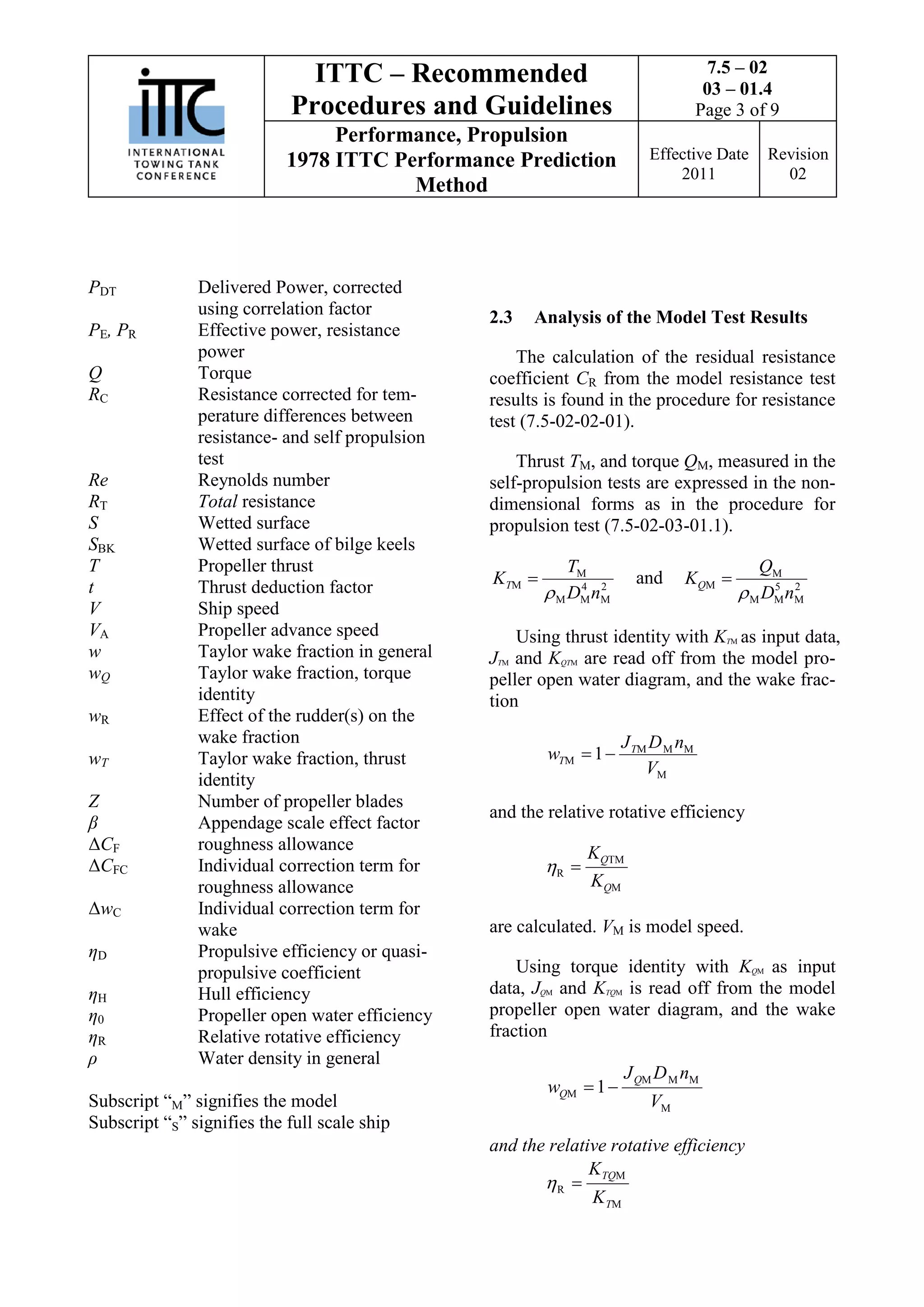 Residual resistance ittc | PDF