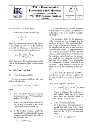 Residual resistance ittc | PDF