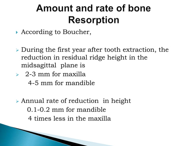Residual ridge resorption | PPTX | Bone and Joint Conditions | Diseases ...